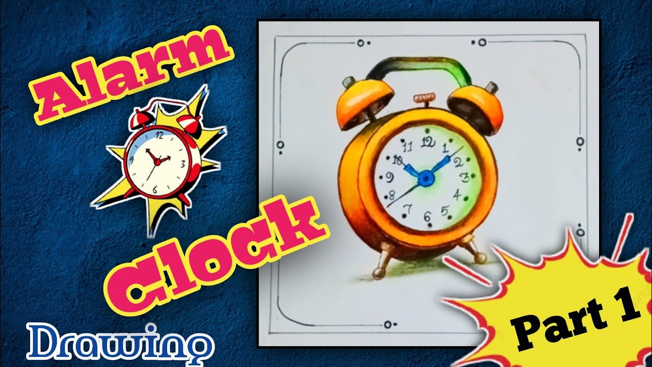 alarm clock drawing easy step-by-step ⏰how to draw a clock vary semple ...