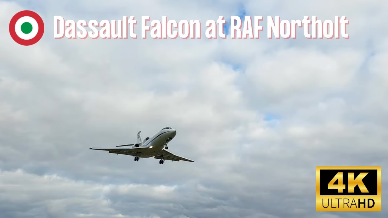 Italian Airforce Dassault Falcon Lands at RAF Northolt - YouTube