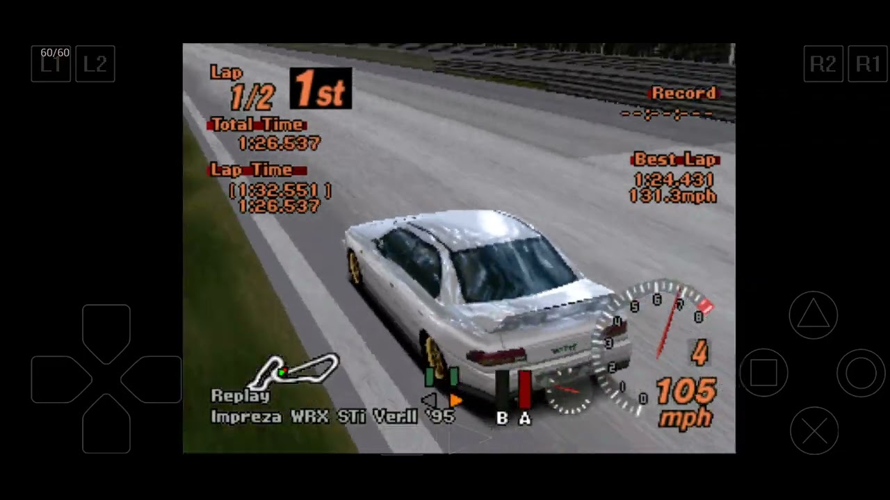 version 2 sti impreza on gran turismo 2 - YouTube