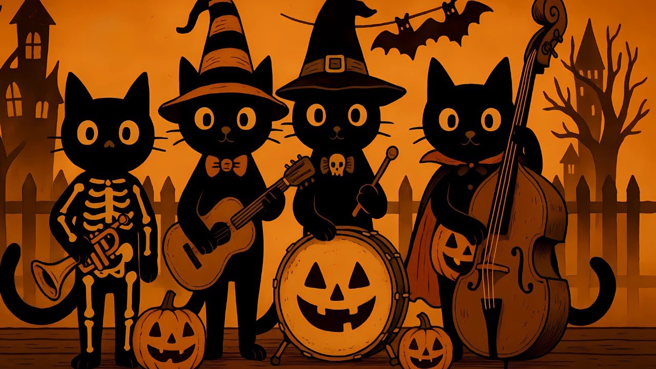 Black Cats Halloween Night Jazz: Smooth Deep Bass for Chill & Creative ...