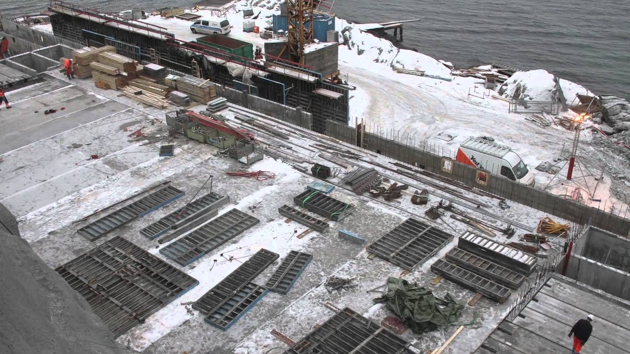 Timelapse - Oseana - Montering av betongelement - YouTube