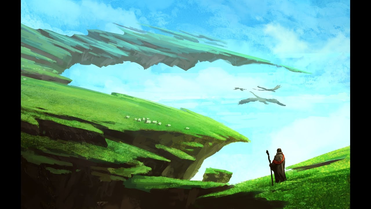 Photoshop Speedpaint - Sky Meadow - YouTube