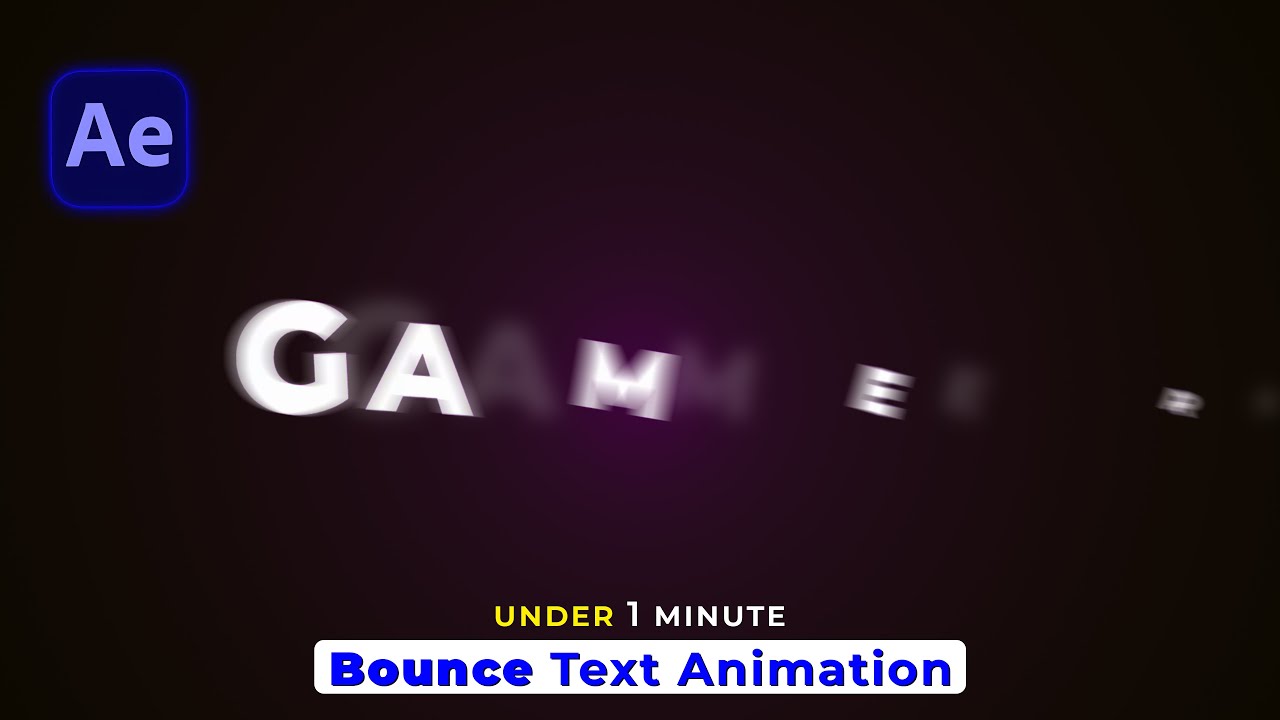 Only Video To Learn Bounce Text Animation in After Effect You Need Under 1 Minute - YouTube