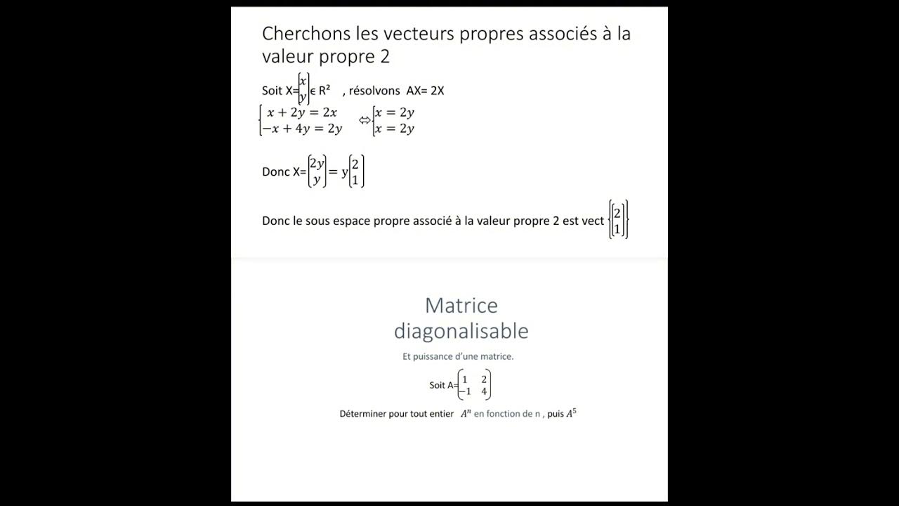 Diagonalisation et puissance d'une matrice #maths - YouTube