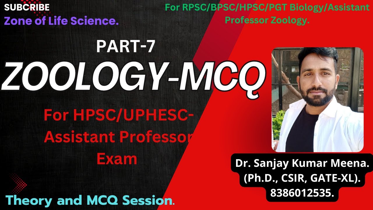 IMPORTANT ZOOLOGY MCQ - Part-7. For HPSC/UPHESC Zoology Assistant ...