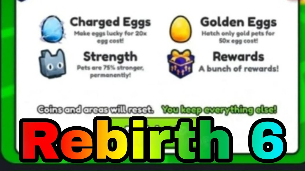 New Rebirth 6 Perks, Charged Eggs, and Golden Eggs 🥚 - YouTube