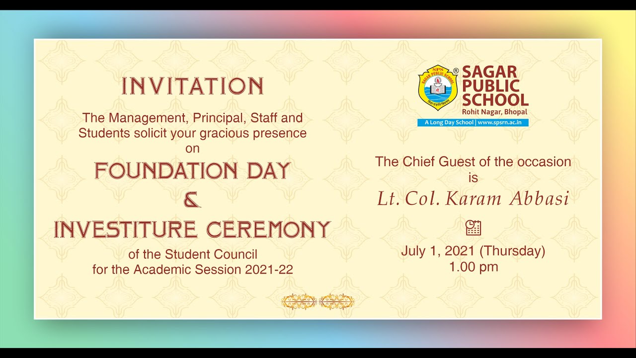 SPS RN - FOUNDATION DAY & INVESTITURE CEREMONY 2021-22 - YouTube