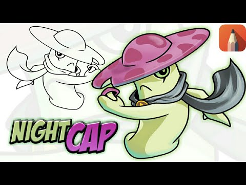 Menggambar NightCap Plants Vs Zombies | Time Lapse - YouTube