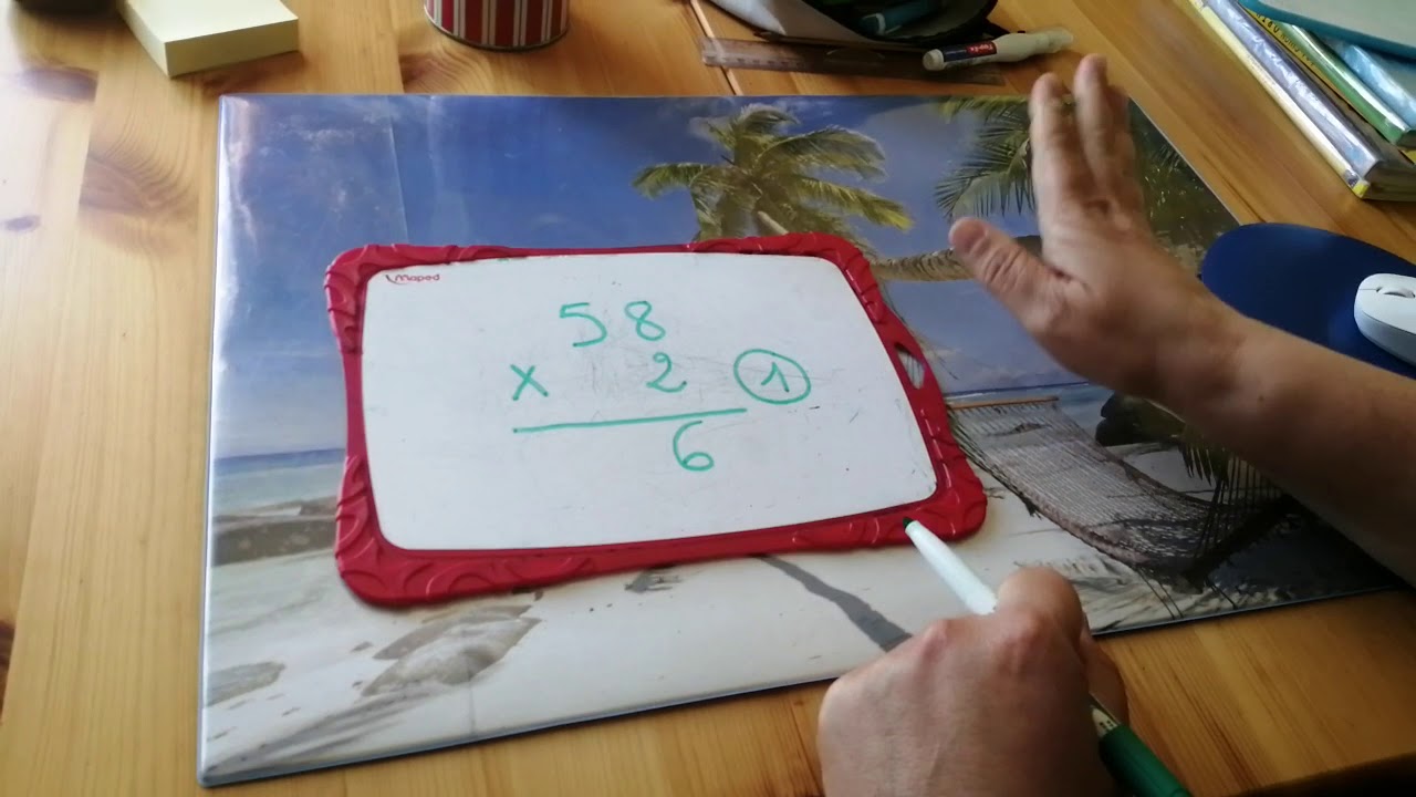 La multiplication en colonne par un chiffre - YouTube