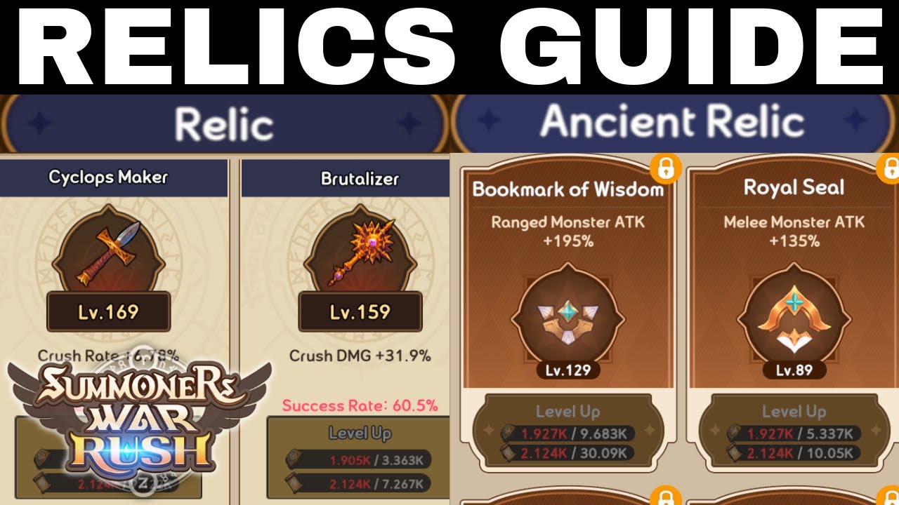Complete Relic & Ancient Relic Guide in Summoners War Rush - YouTube