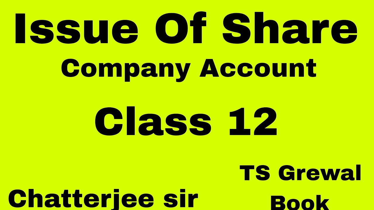 #3 Issue Of Share Company Account Class 12 TS Grewal Book 📚 Journal ...