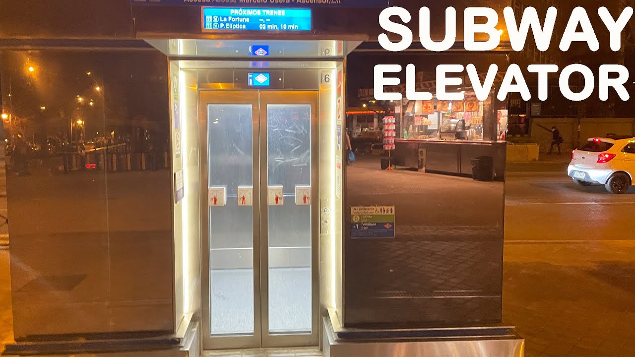 Subway Station Elevator - Going To Platform Madrid Metro Trains 4K ...