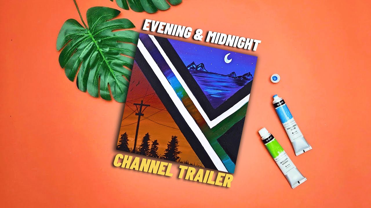 🌆🌙 How to Paint Evening & Midnight Scenes | Acrylic Painting for ...