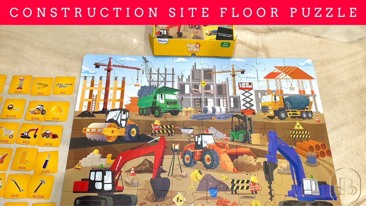 Piece & Play: Construction Site Floor Puzzle + Game Cards 🚧🧩 - YouTube