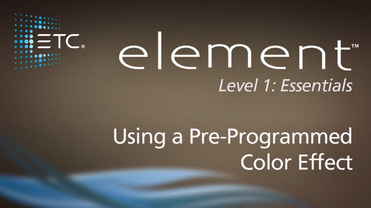 15.2 Using a Pre-Programmed Color Effect - YouTube