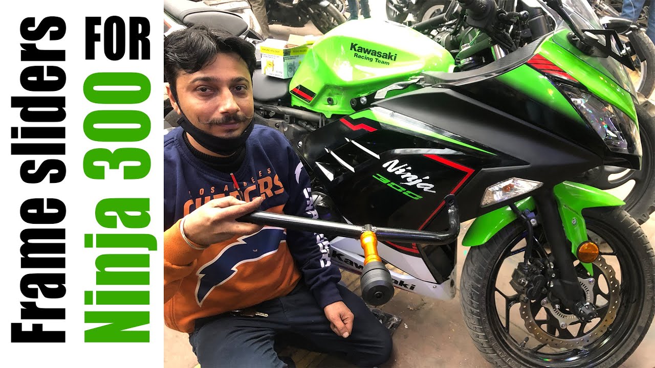 Frame Sliders & LED Headlights for Kawasaki Ninja 300 - YouTube