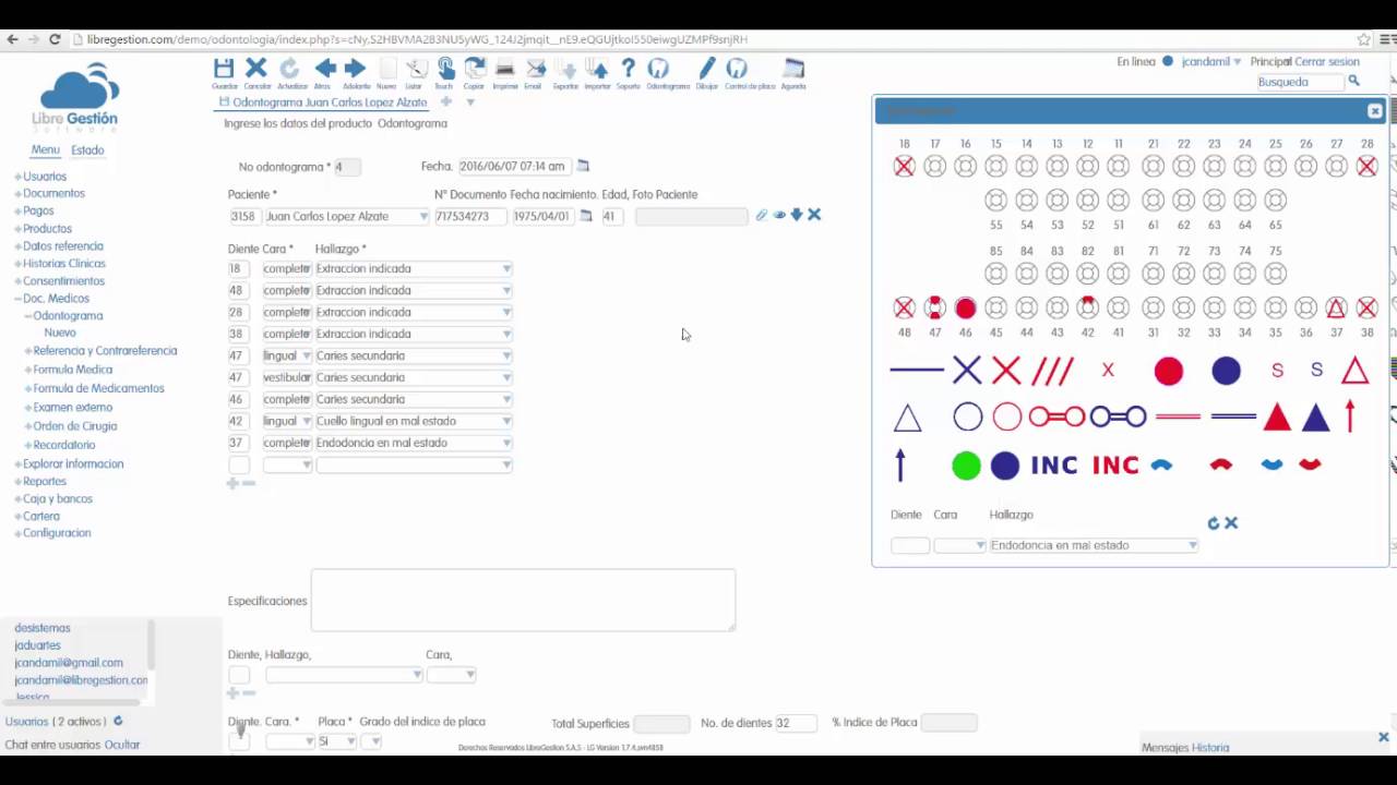 Como crear un odontograma desde el menu - YouTube