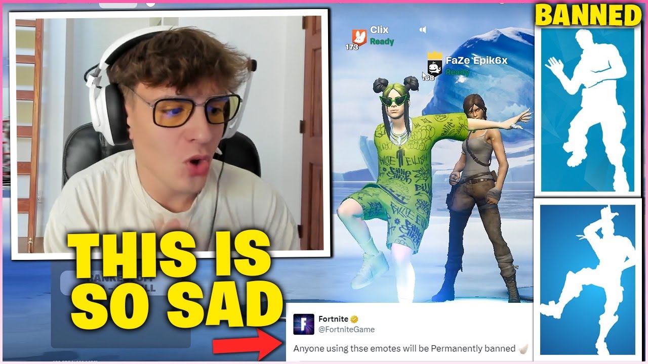 CLIX SAD After EPIC GAMES Officially BANS TOXIC EMOTES & Plays Fortnite ...