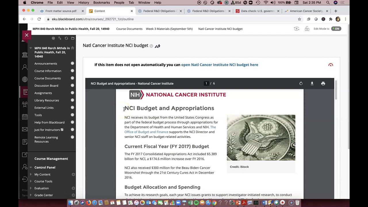 Federal (National Cancer Institute) and American Cancer Society ...