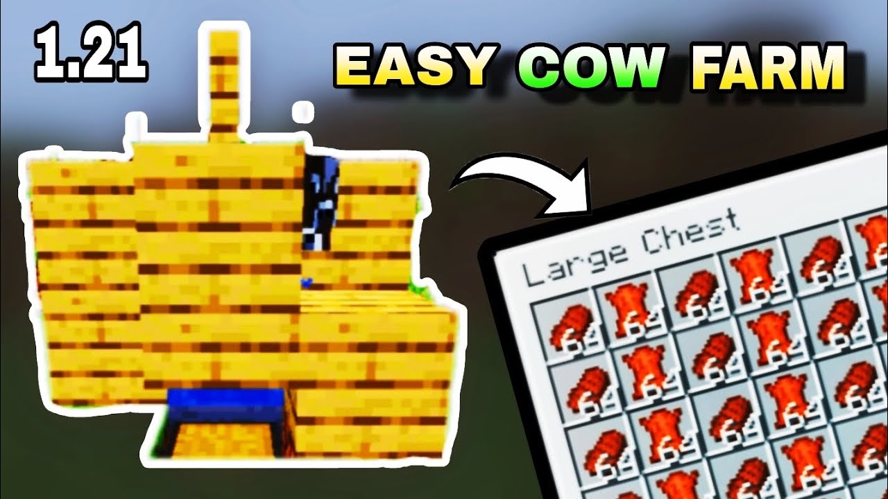 Easy Cow Farm for Minecraft 1.21 – Tons of Leather & Beef! - YouTube