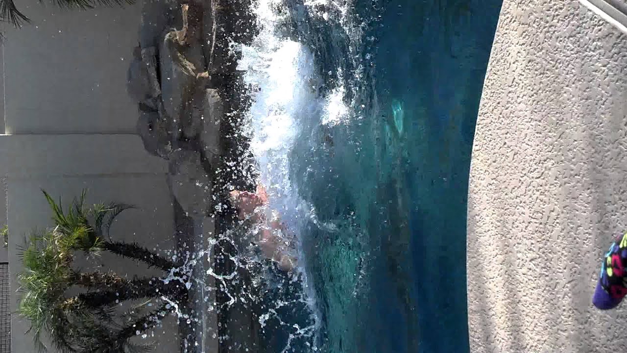 Blake jumping into the freezing pool!! So funny!!! - YouTube