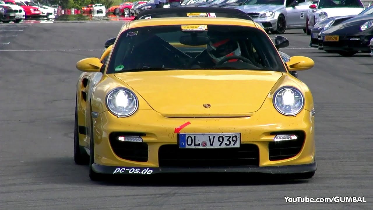 Yellow Porsche 997 GT2 - Lovely Sounds! - YouTube