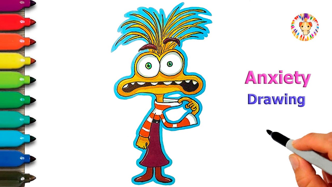 How to draw Anxiety 💛 Cute Anxiety drawing easy step by step | Inside ...