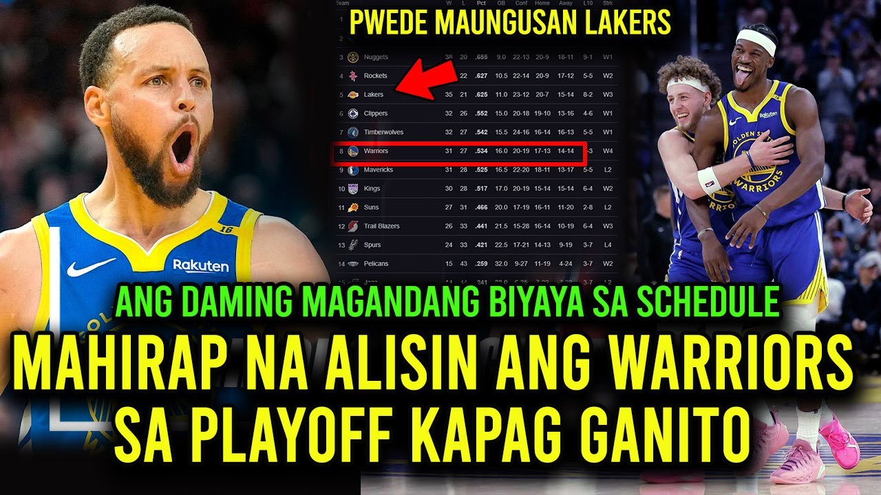 GSW AAKYAT SA STANDINGS! ROAD TRIP SCHEDULE NG WARRIORS DAMING PWEDING ...