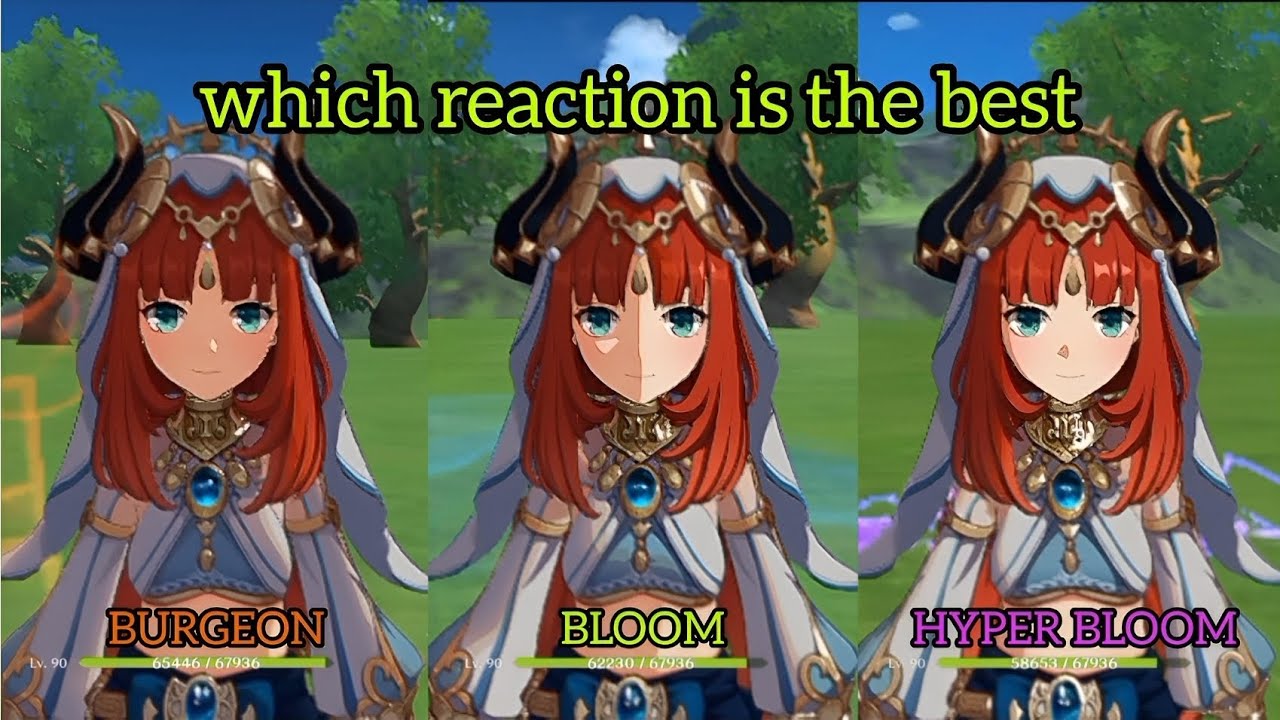 NILOU [ Burgeon vs Bloom vs Hyper bloom ] which reaction is the best ...