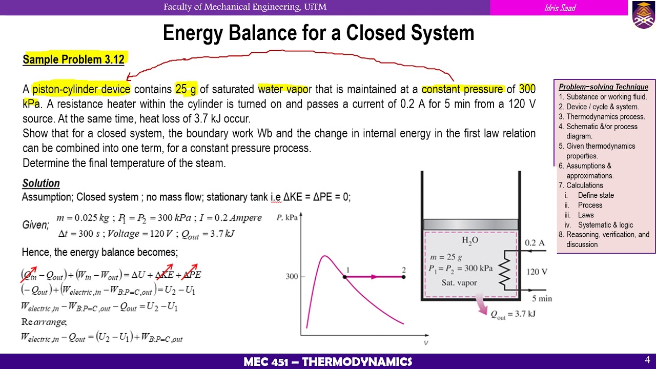 MEC451 Chapter 3 First Law of Thermodynamics Part#3 - YouTube
