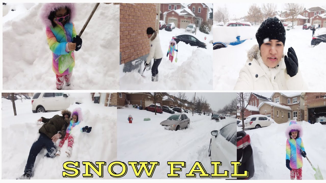 Snow Storm In Brampton Canada | Weather alert! | Shovelling Snow ...