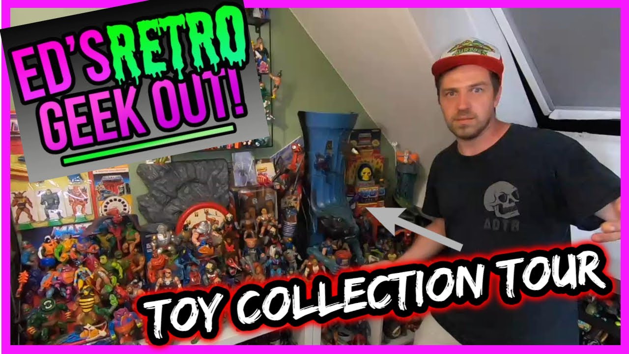 ED'S RETRO GEEK TOY COLLECTION ROOM TOUR! Behind the collector the ...