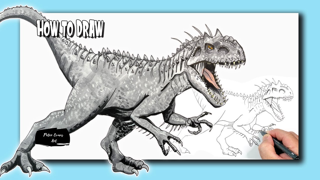 How to Draw Indominus Rex - YouTube