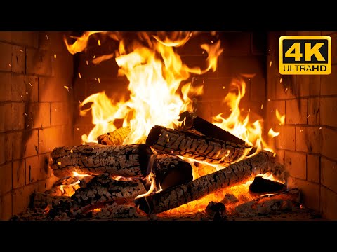 🔥 Şömine, çıtırdayan kış alevleri, gerçek sesler ve sıcak ışıltı, huzurlu tatiller (Fireplace 4K)
