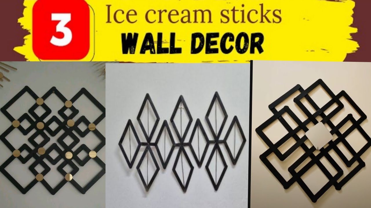 Ice Cream Stick Craft/How To Make Ice Cream Stick Wall Decor/Ice cream ...