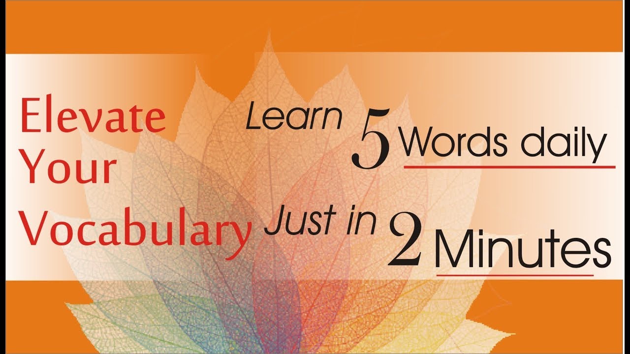 Learn 5 New Words Daily Only in 2 Minutes. - YouTube