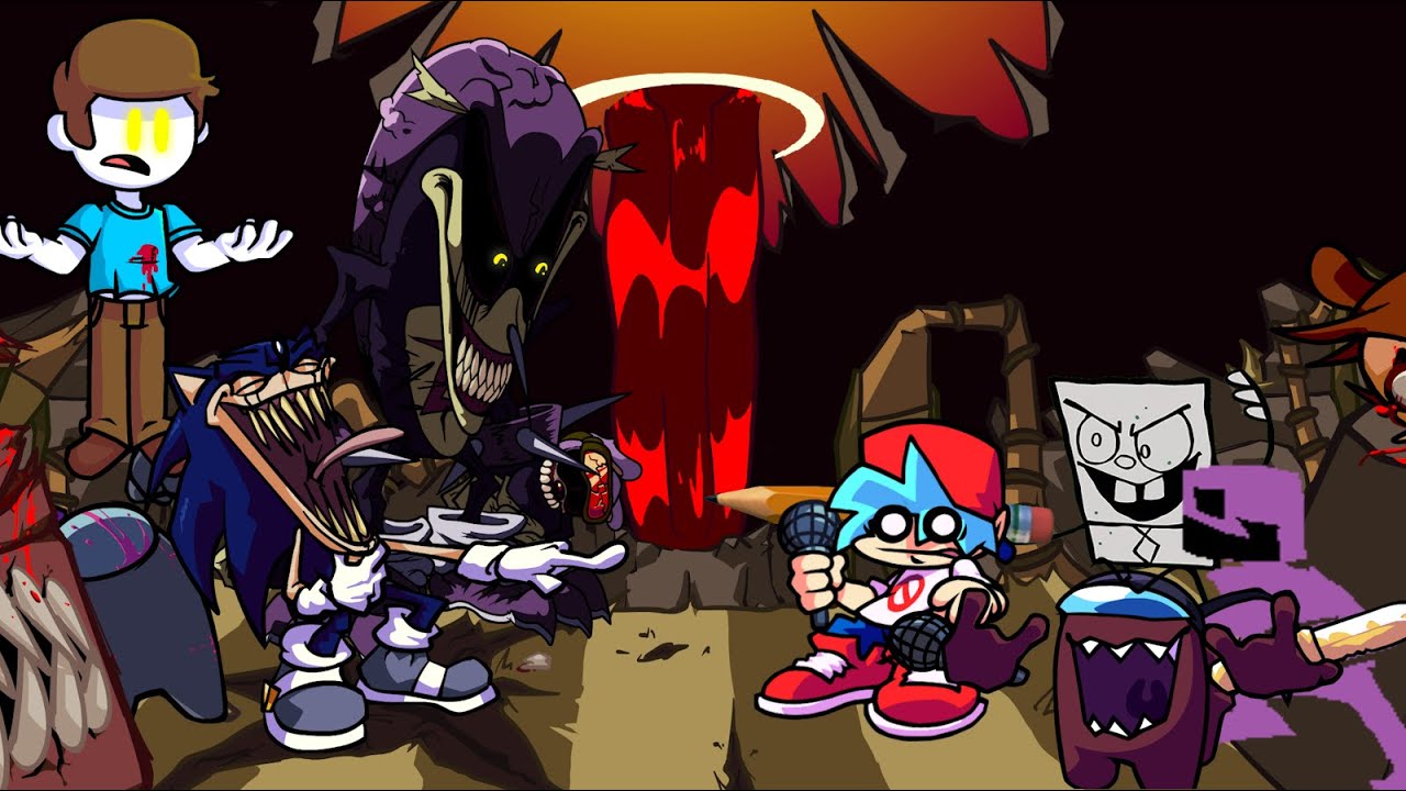 FNF - Obituary but Different Characters Sing It 🎶 (Everyone Sings ...