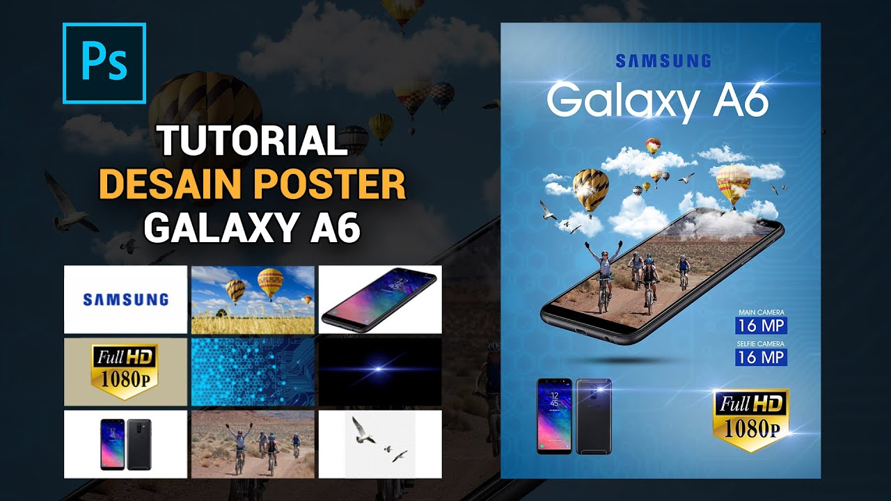 Cara Membuat Desain Poster Untuk Promosi Smartphone Samsung - YouTube