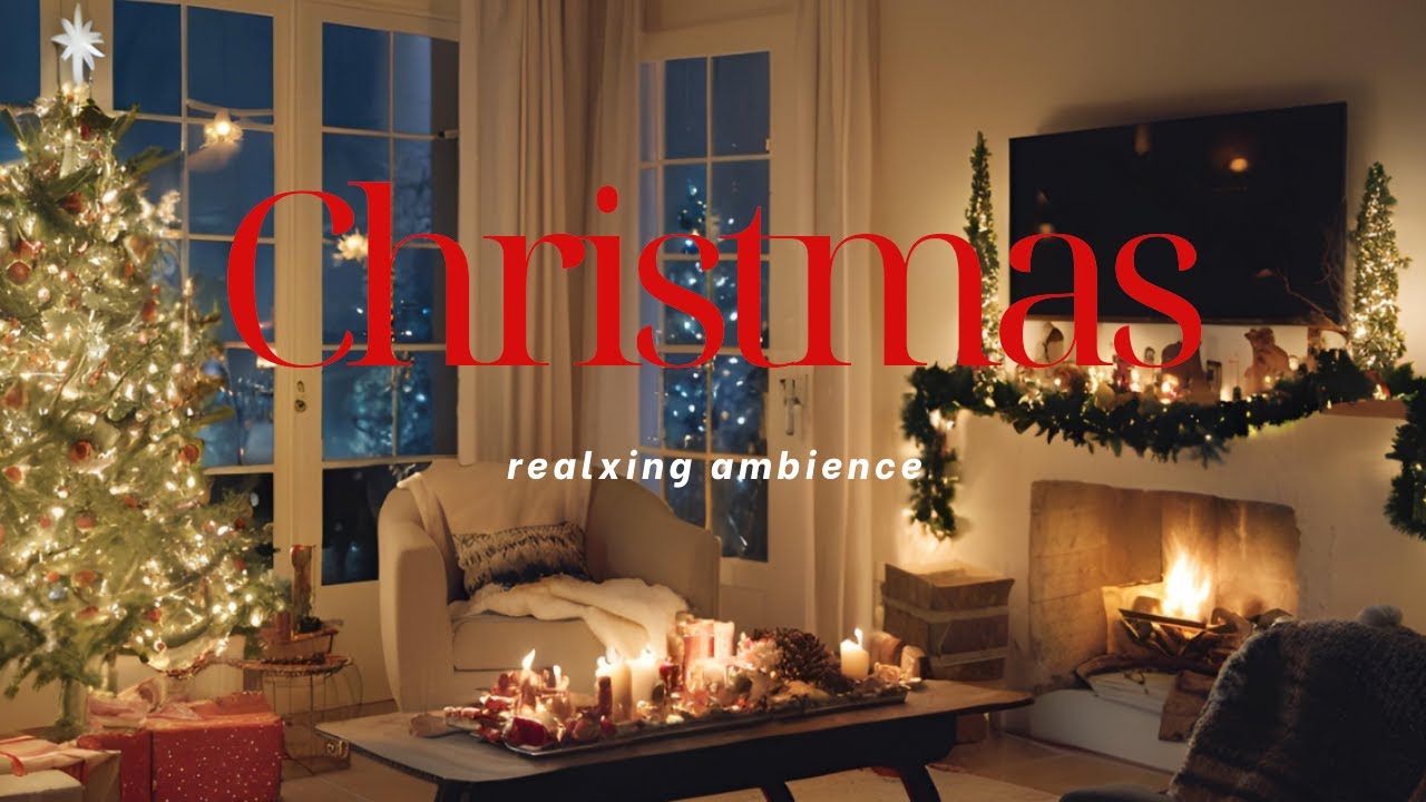 Christmas relaxation,Ambience, Meditation, Fire crackles, Rain - YouTube