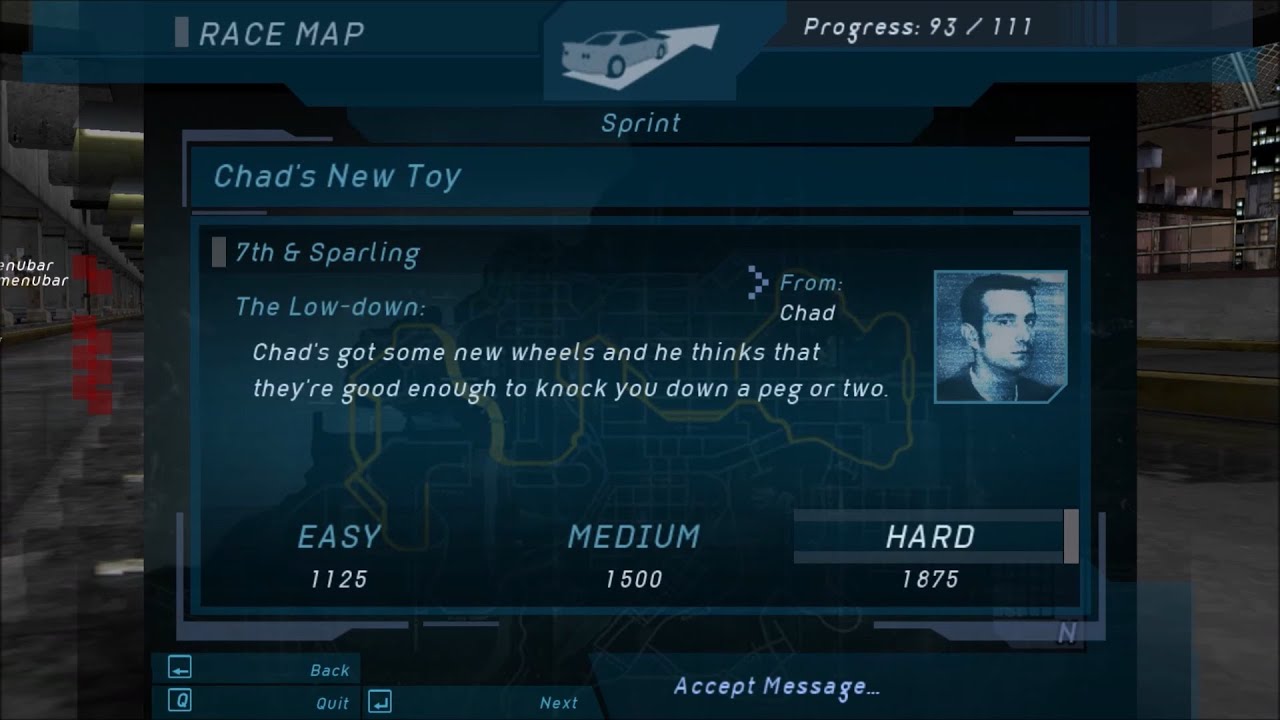 Need for Speed Underground (NFSU1) - Chad's New Toy / Race 93 - YouTube