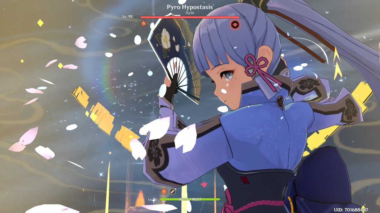 Melt Ayaka destroys pyro cube (Pyro Hypostasis ) ( Genshin Impact ...