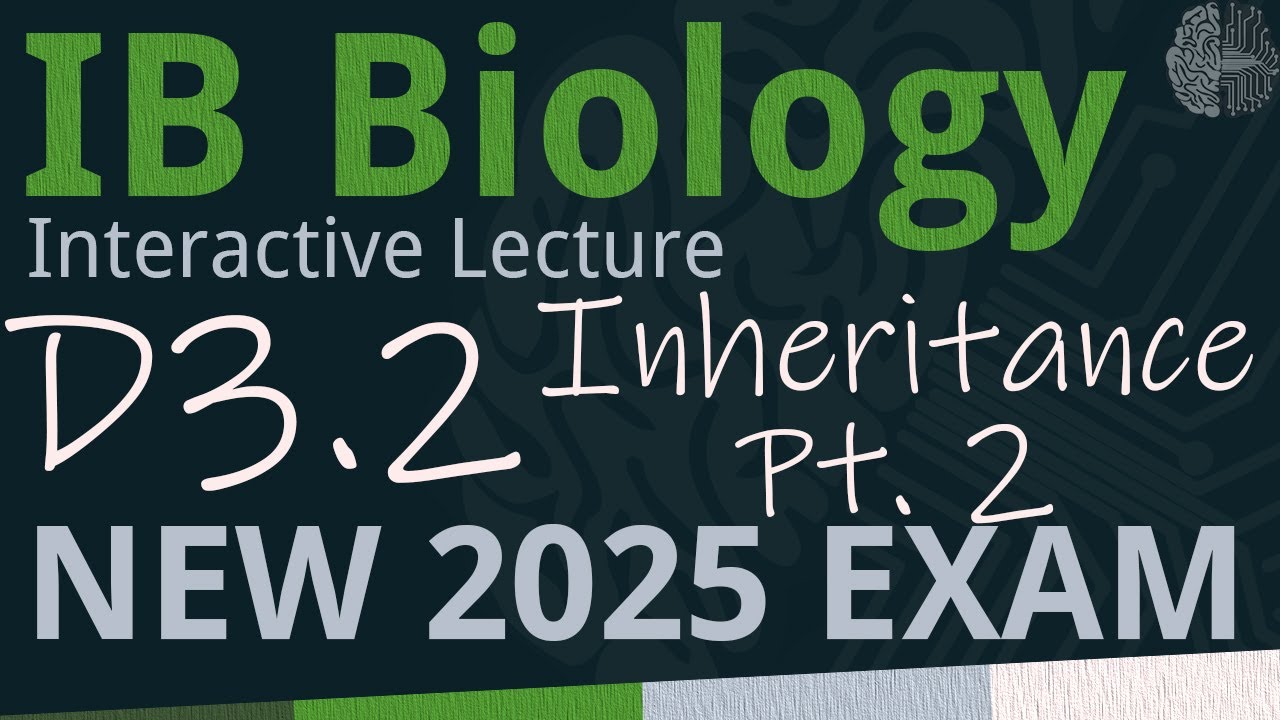 NEW 2025 EXAM - IB Biology D3.2 - Inheritance PART 2 [SL/HL ...