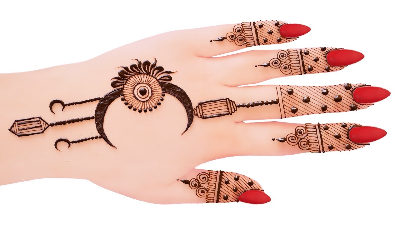 Chand Mehndi design|Ramadan Eid Special Mehndi designs|Stylish Moon ...