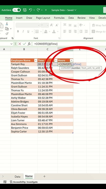 Convert the time into hours spent. #exceltips #exceltricks #learnexcel #excelguide # ...