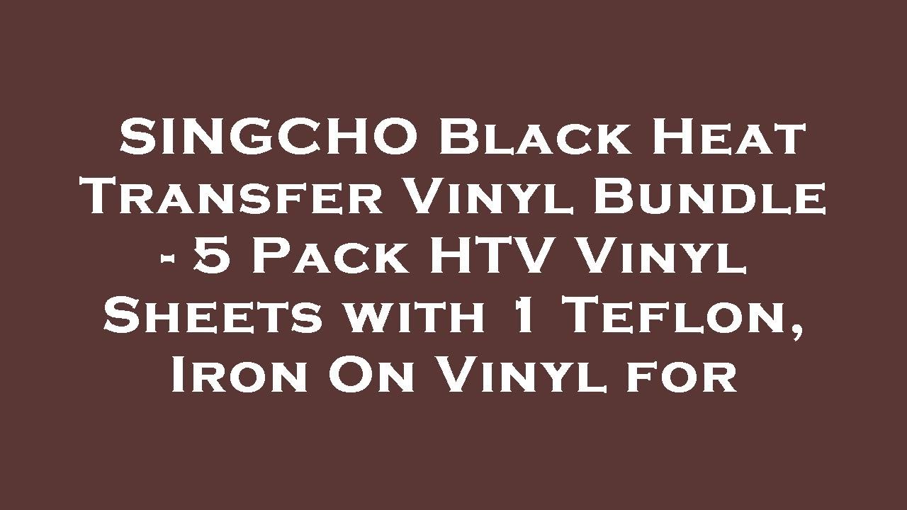 SINGCHO Black Heat Transfer Vinyl Bundle - 5 Pack HTV Vinyl Sheets with ...
