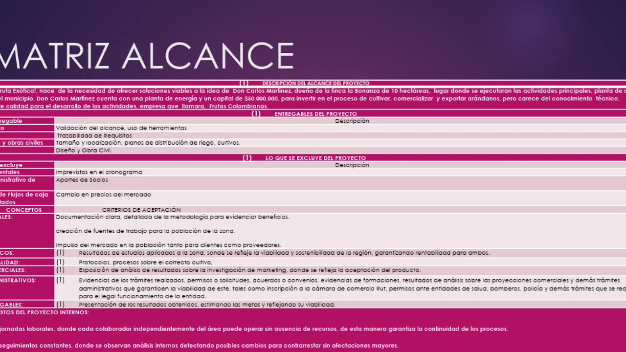 explicación de matriz de alcance - YouTube
