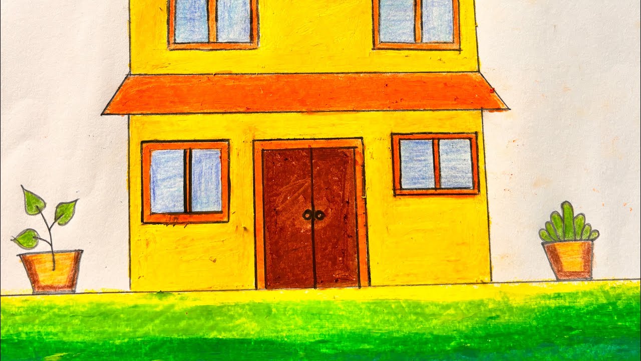 how to draw 3 floor house drawing easily step by step 🤩 | easy house ...