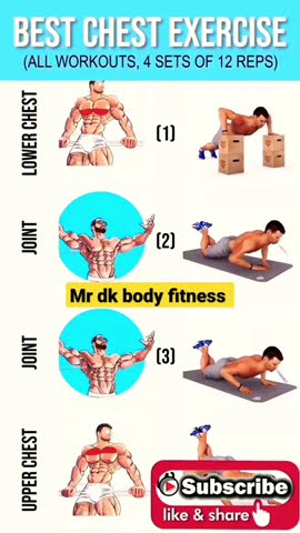 best workout for chest at home || upper chest, lower chest and middle ...