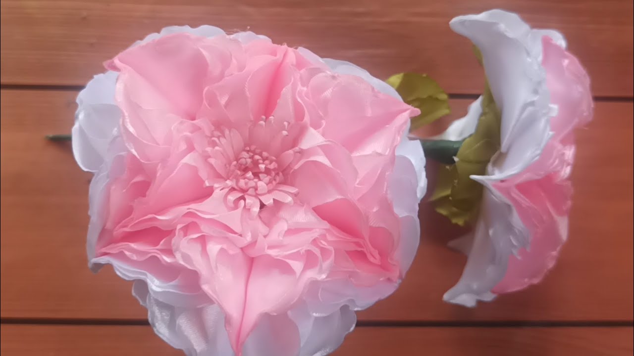 DIY || Tutorial Membuat Bunga Dari Pita Satin - YouTube