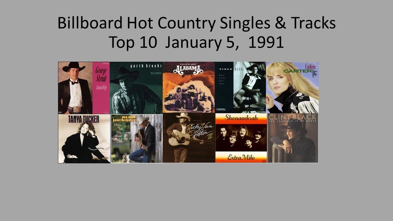 Billboard Hot Country, Top 10 Jan. 5, 1991 - YouTube